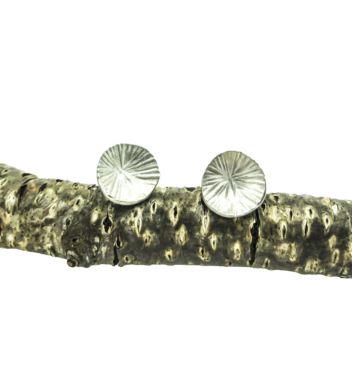 Silver Mushroom Spore Print Stud - Becky Thatcher Designs
