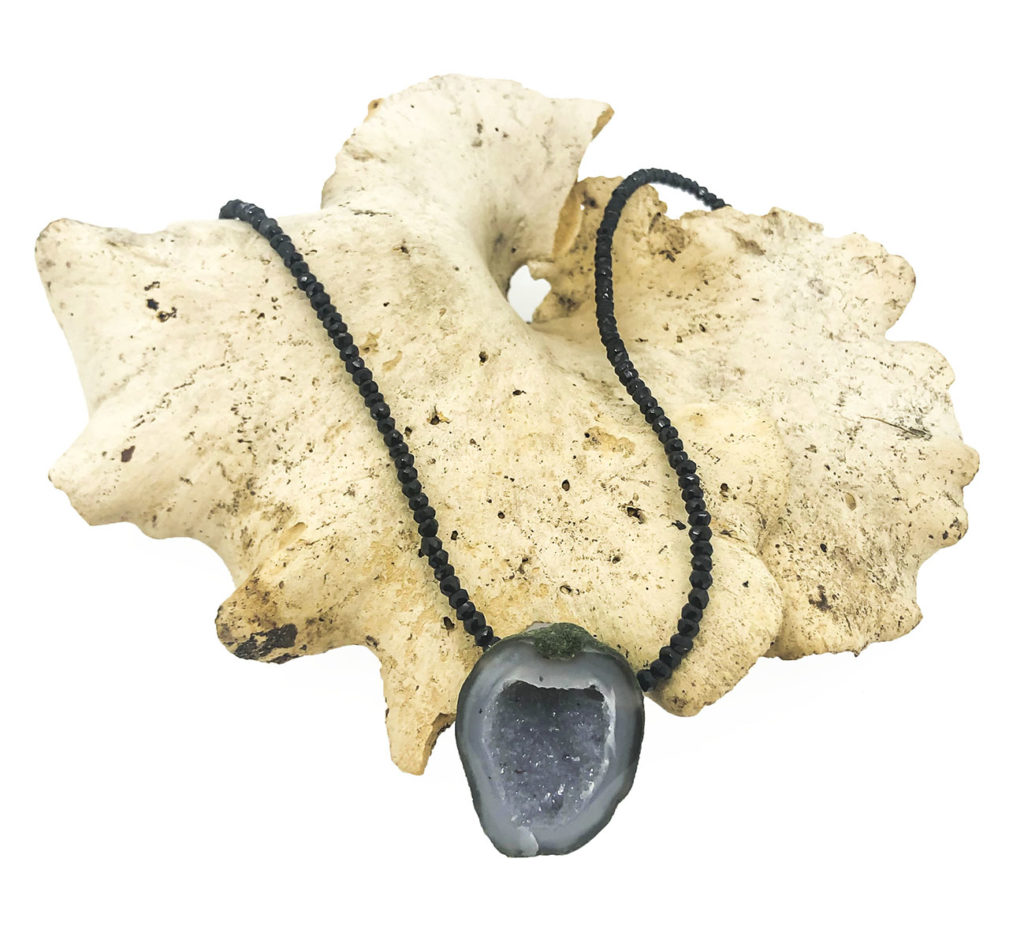 Spinel Necklace with Geode - Becky Thatcher Designs