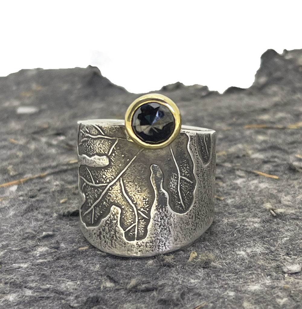 Diamond Oak Leaf Ring - Becky Thatcher Designs