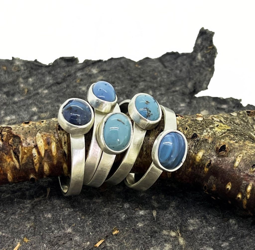 Leland Blue Flat Band Rings - Becky Thatcher Designs
